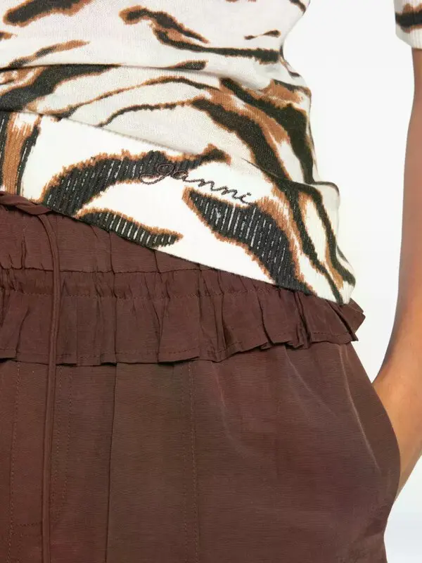 GANNI Tiger Print Polo Top