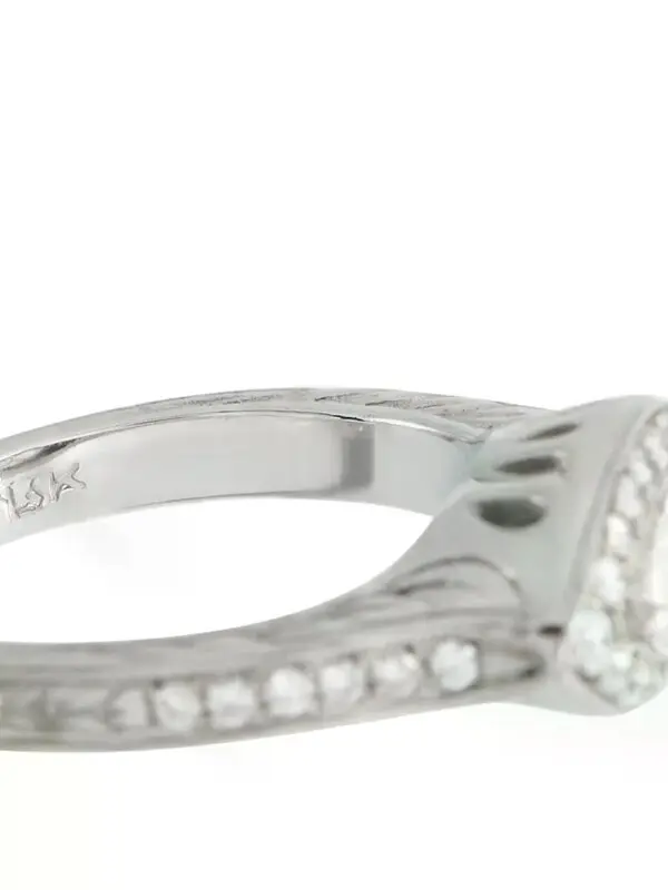LB EXCLUSIVE 0.30 Ctw Round-cut Diamond Pavé And Halo Ring In 14k White Gold