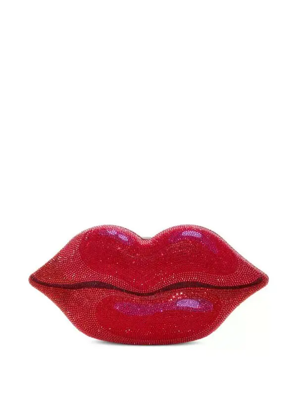 Judith Leiber Hot Lips Crystal-embellished Clutch Bag - Red
