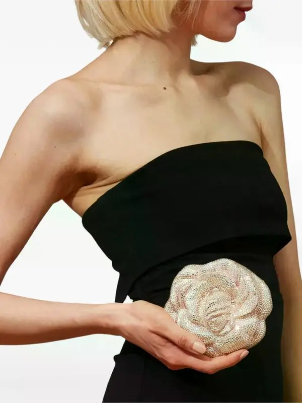 Judith Leiber Crystal Embellished Rose Clutch