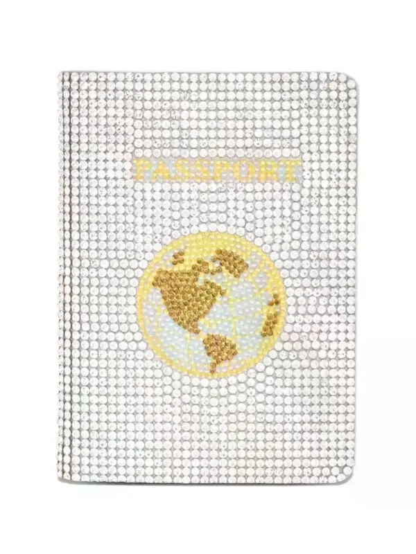 Judith Leiber Traveler Crystal-embellished Passport Holder - Silver