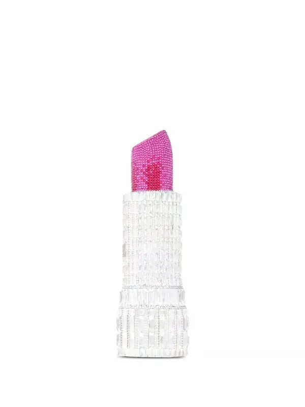 Judith Leiber Crystal Embellished Lipstick Clutch - White