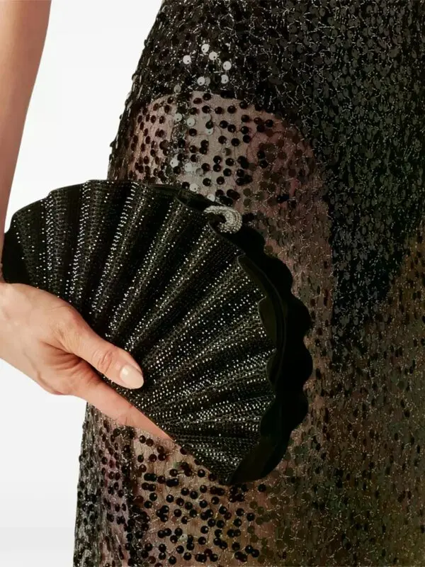 Judith Leiber Crystal-embellished Origami Fan Clutch Bag - Black