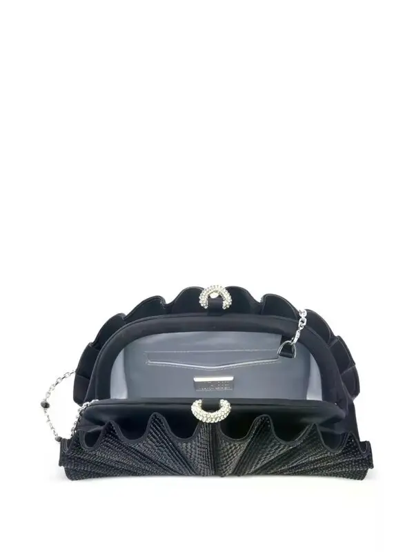 Judith Leiber Crystal-embellished Origami Fan Clutch Bag - Black