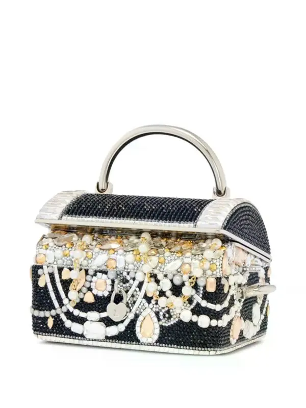 Judith Leiber Crystal Embellished Faux-pearl Tote Bag