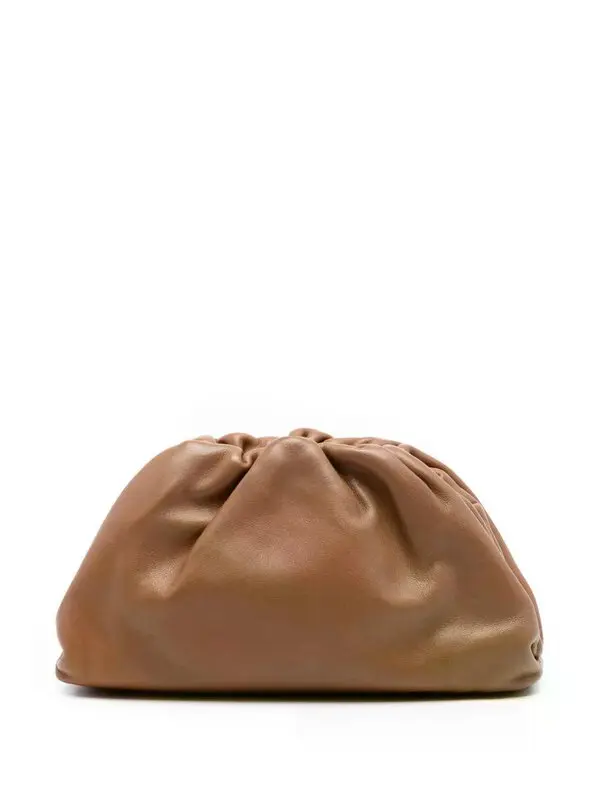 Bottega Veneta Lambskin Mini Pouch Clutch Bag - Brown