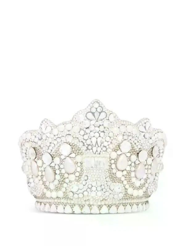 Judith Leiber Crown Diana Crystal-embellishment Clutch Bag - Silver