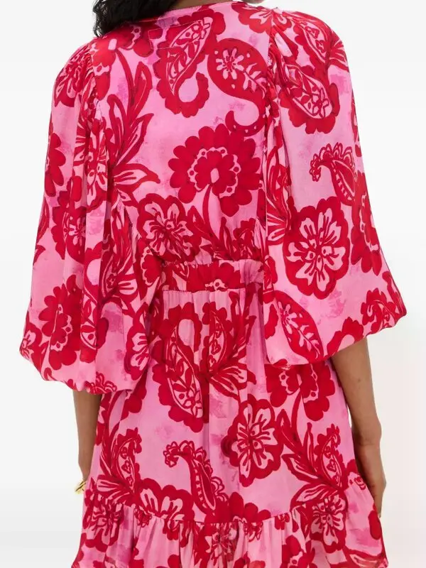 Sundress Marine Ruffled Floral-print Mini Dress