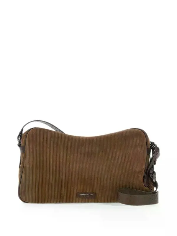 GIANNI CHIARINI Cora Ribbed Suede Shoulder Bag