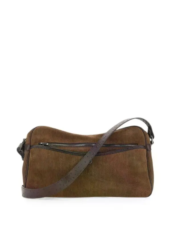 GIANNI CHIARINI Cora Ribbed Suede Shoulder Bag