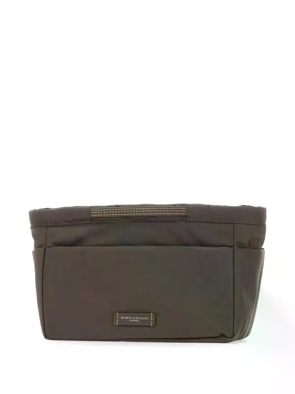 GIANNI CHIARINI Contrast Stitching Leather Clutch Bag