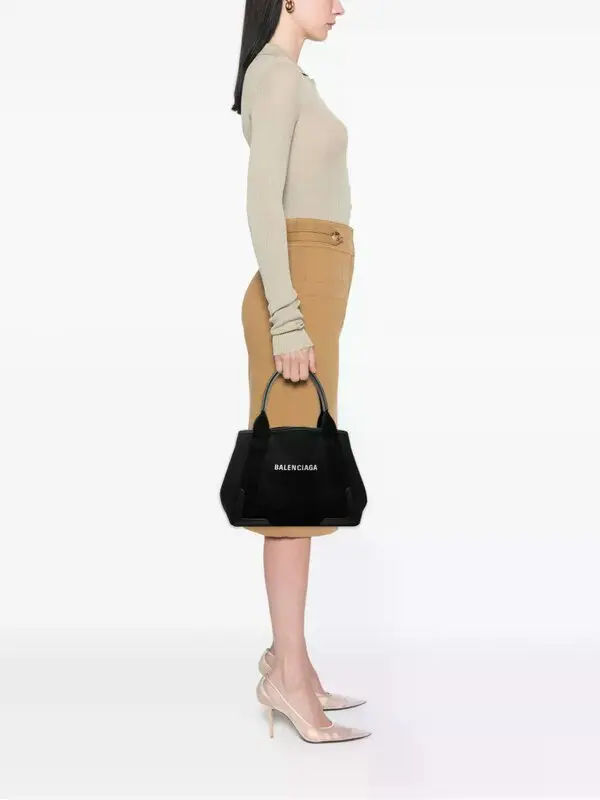 Balenciaga Navy Cabas S Tote Bag - Black