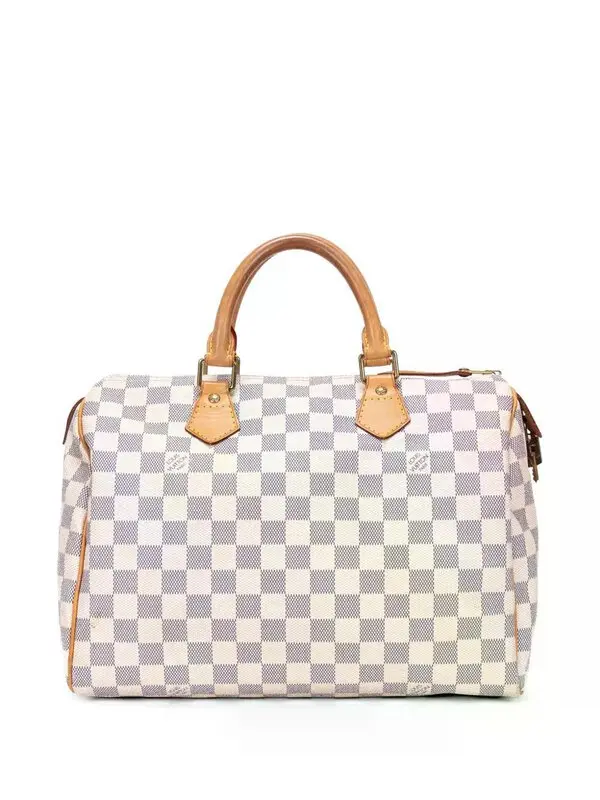 LOUIS VUITTON Speedy Damier Azur Tote Bag - White