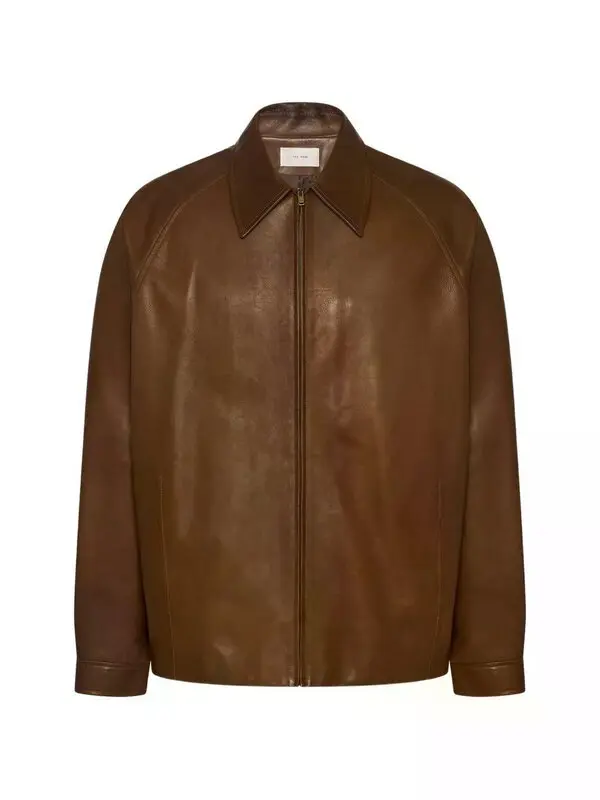 THE ROW Mount Leather Jacket - Brown