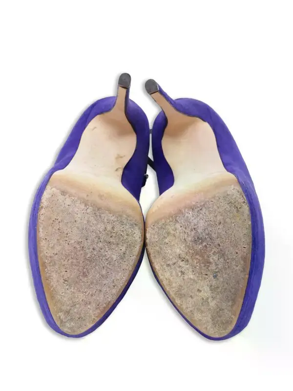 GIUSEPPE ZANOTTI Violet Suede Peep-toe Ankle-strap Pumps