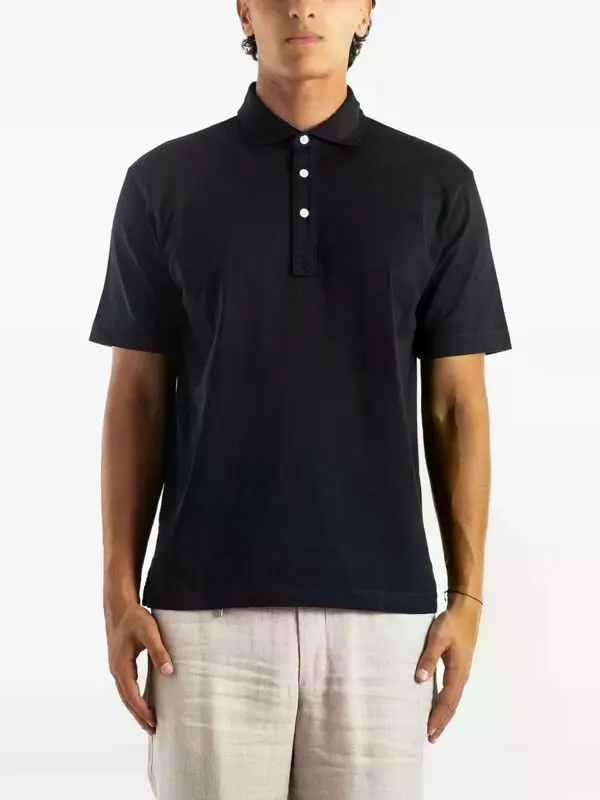 HANDVAERK Jersey Short-sleeved Polo Shirt - Black