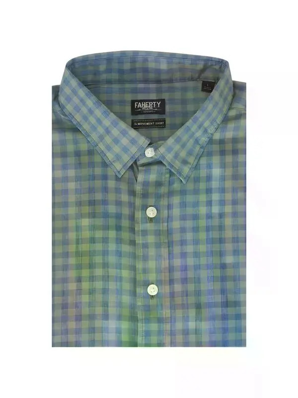 Faherty Brand Movement Gingham-check Shirt - Blue