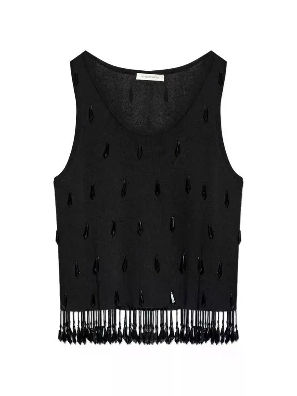 BY MALENE BIRGER Embellished Fringe Top - Black