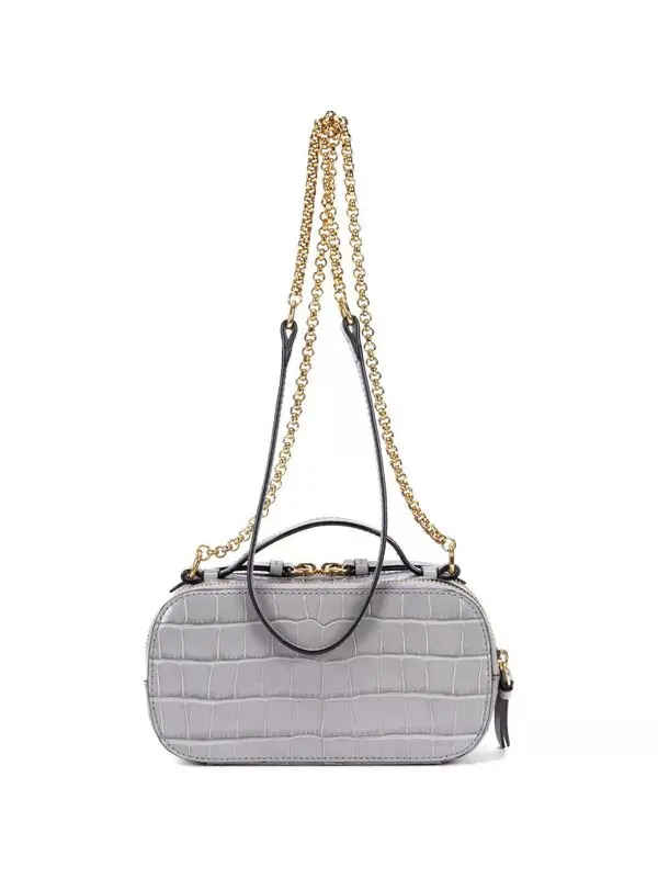 Chloé C Crocodile-effect Shoulder Bag - Grey