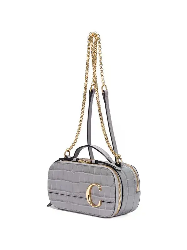 Chloé C Crocodile-effect Shoulder Bag