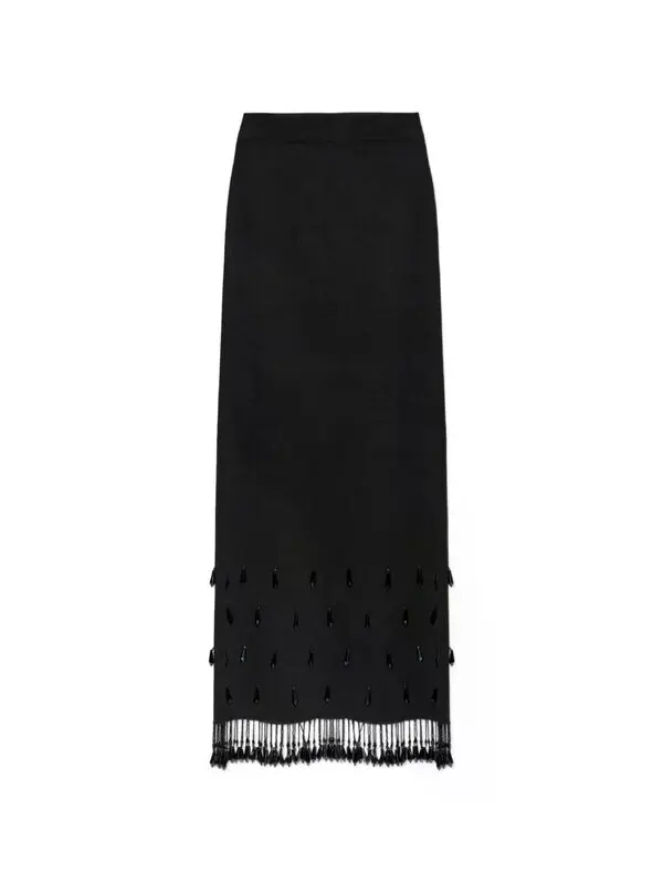 BY MALENE BIRGER Estilla Beaded Fringe Maxi Skirt - Black