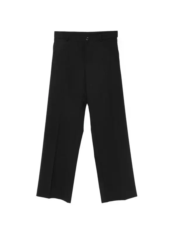 Marie Adam-Leenaerdt Pressed Crease Tailored Trousers - Black