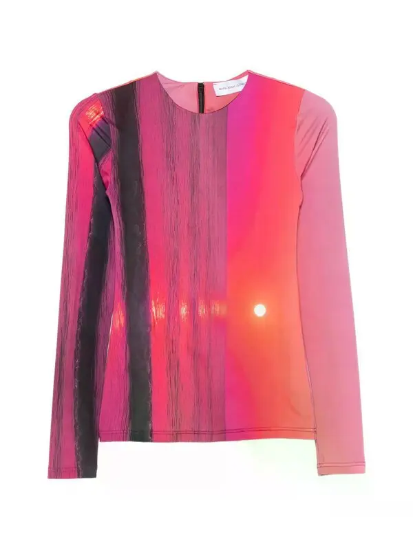 Marie Adam-Leenaerdt Abstract Print Rear-zip Top