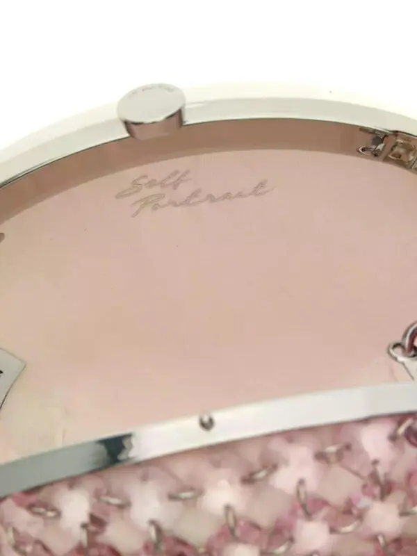 SELF-PORTRAIT Crystal Embellished Clutch Bag With Bow Detail