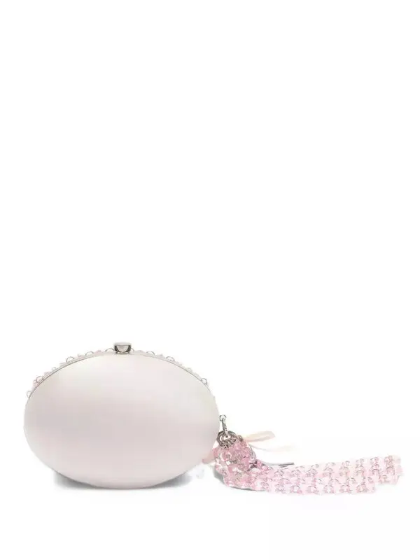 SELF-PORTRAIT Crystal Embellished Clutch Bag - Pale Mauve
