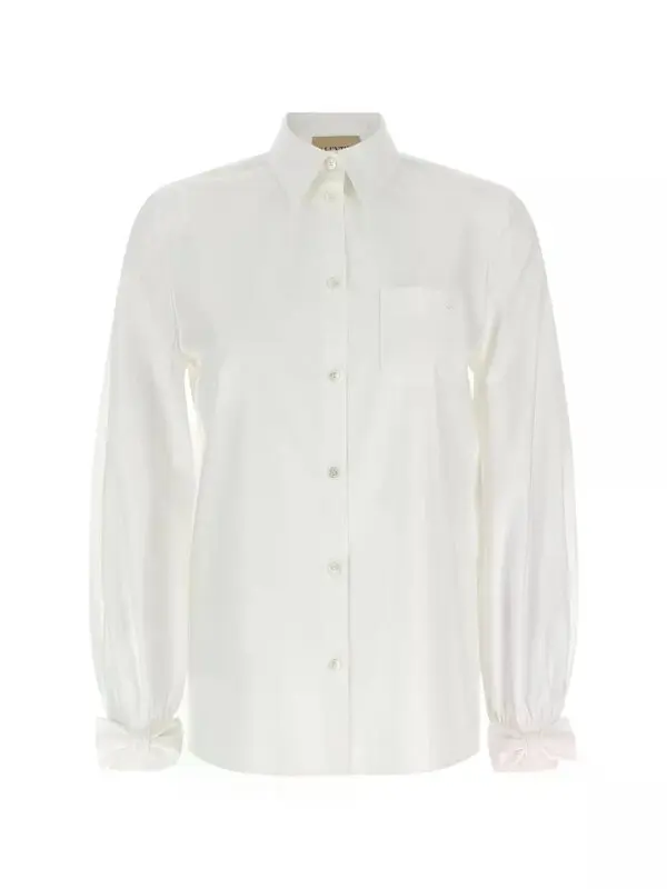 Valentino Garavani Vlogo Signature Embroidered Cotton Shirt - White