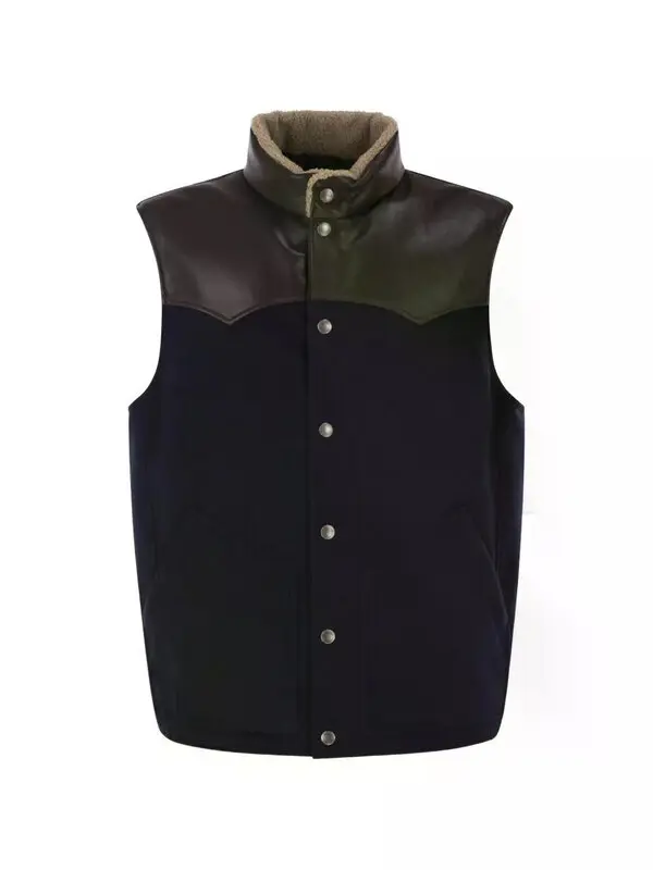 Brunello Cucinelli Shearling Collar Gilet - Blue