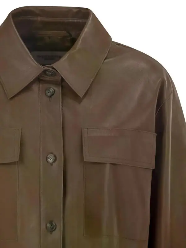 Max Mara Cropped Lamb Leather Jacket
