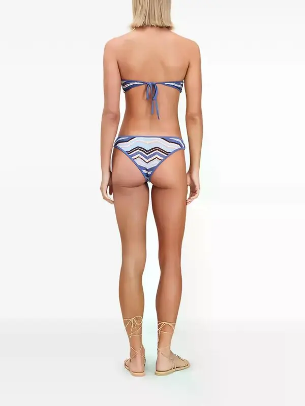 Devon Windsor Devon Chevron-knit Bandeau Bikini - Blue