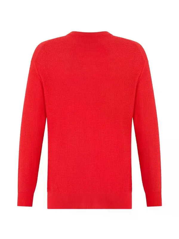 Fedeli Cotton Waffle Knit Crew Neck Sweater