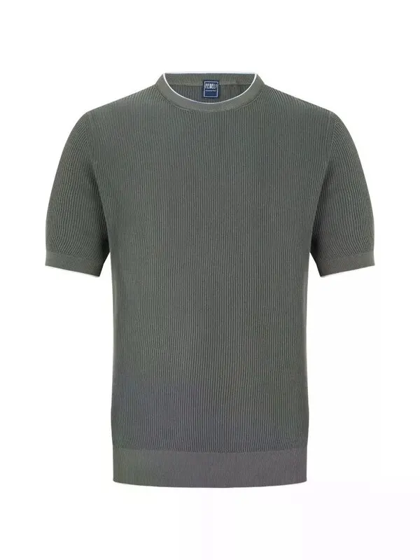 Fedeli Ribbed-knit T-shirt - Green
