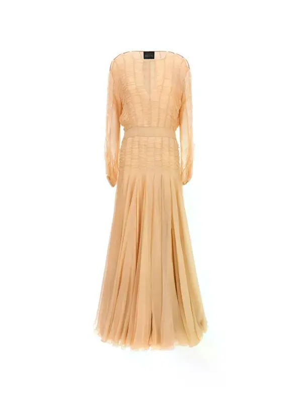 GIOVANNI BEDIN Smocked Cut-out Maxi Dress - Pink