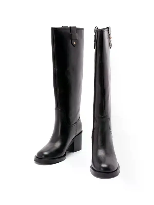 TWINSET Logo Plaque Block Heel Boots