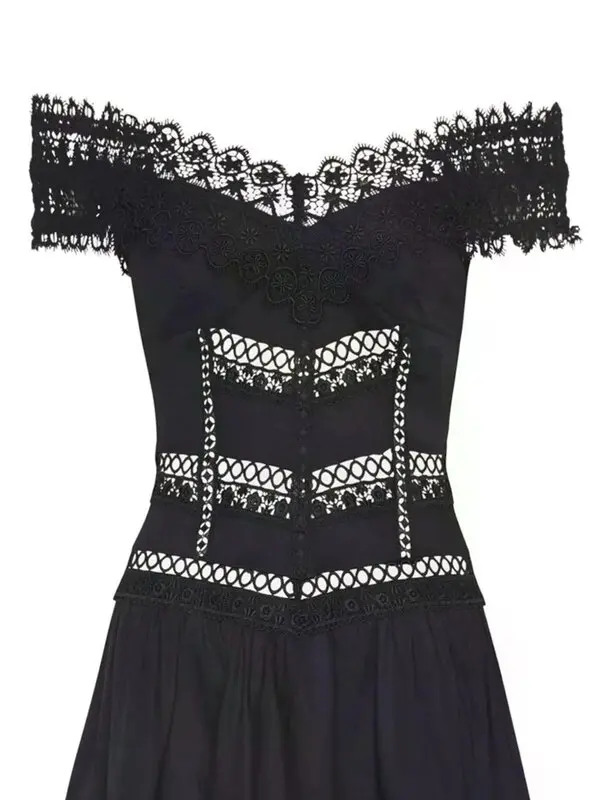 Charo Ruiz Ibiza Eliane Lace-trim Mini Dress - Black