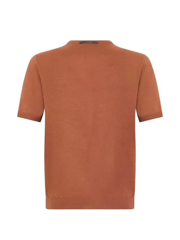 Fedeli Short-sleeved Round-neck T-shirt - Brown