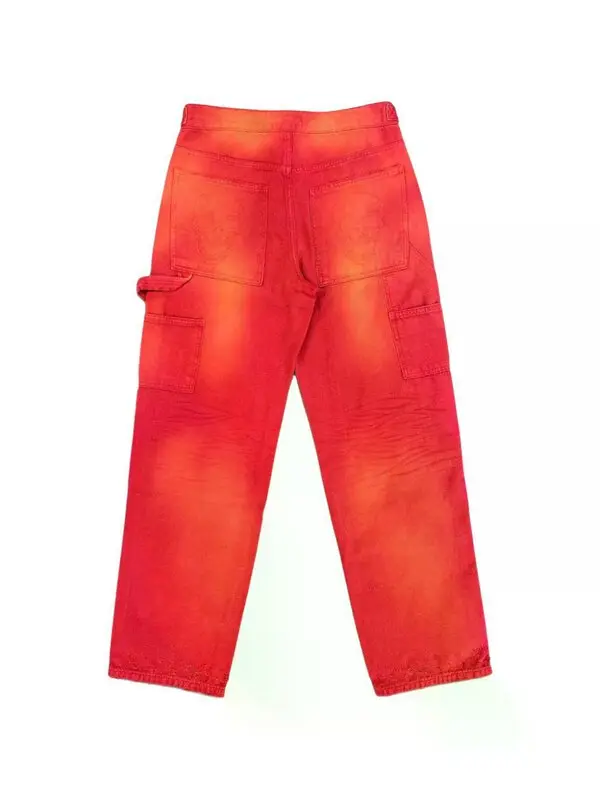 THUG CLUB Two-tone Washed Trousers - Red
