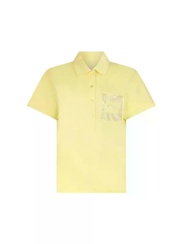 Liu Jo Embellished Pocket Polo Shirt - Yellow