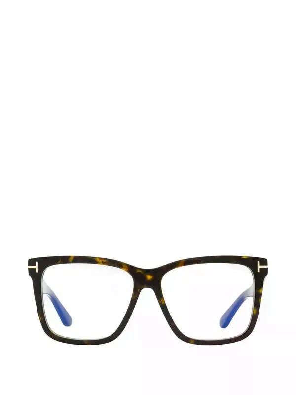 TOM FORD Clip-on Square-frame Glasses - Brown