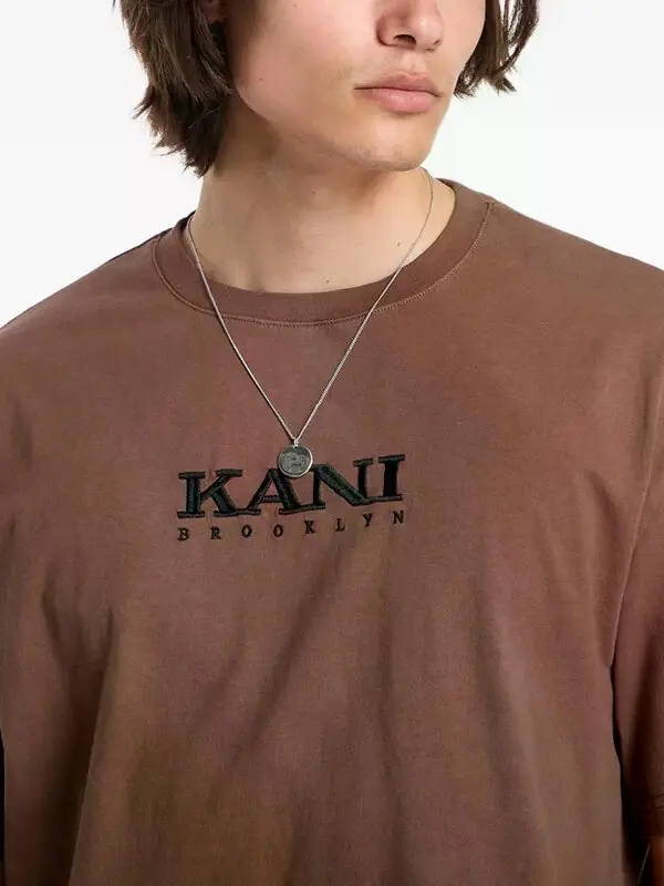 KARL KANI Logo-embroidered Slogan-print T-shirt