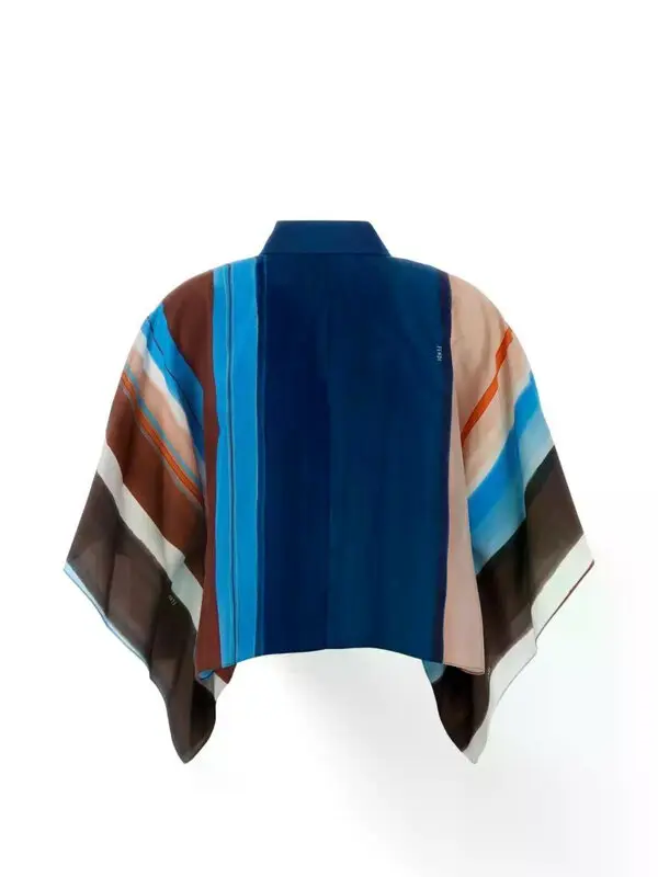 Fendi Striped Cropped Shirt - Blue