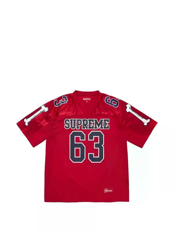 Supreme Bones Graphic-print Football Jersey T-shirt - Red
