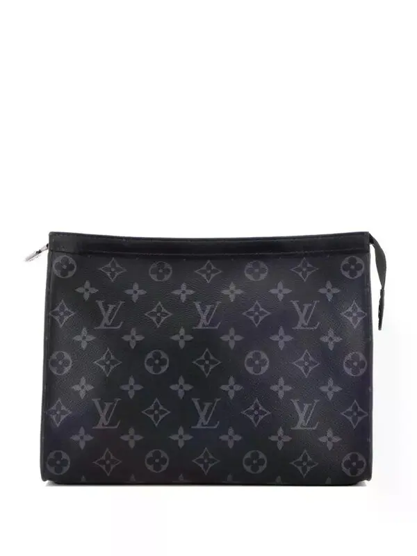 LOUIS VUITTON Pochette Voyage Mm Clutch Bag Monogram Eclipse Canvas - Black