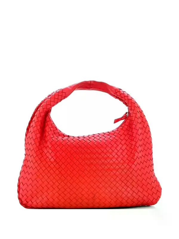 Bottega Veneta Intrecciato Nappa Small Hobo Bag - Red