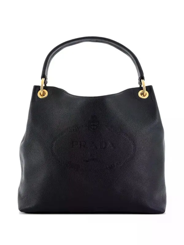 Prada Vitello Daino Medium Hobo Bag - Black