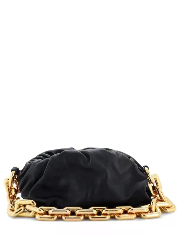 Bottega Veneta The Chain Pouch Leather Shoulder Bag - Black