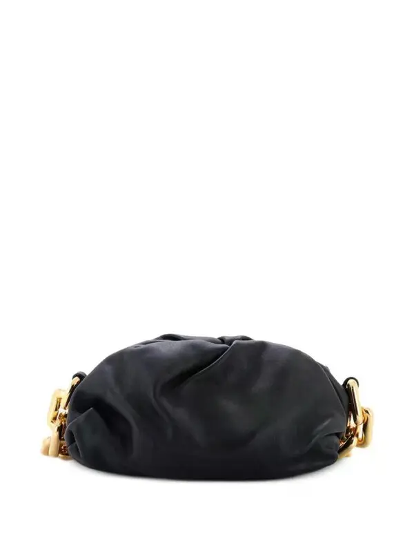 Bottega Veneta The Chain Pouch Leather Shoulder Bag - Black
